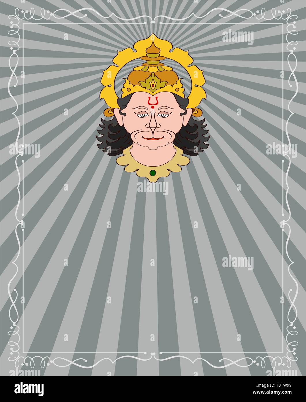 Hanuman The Hindu Ape (Monkey) God Vector Art Stock Vector Image & Art ...