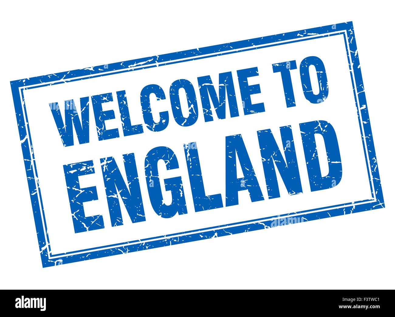 England blue square grunge welcome isolated stamp Stock Photo - Alamy