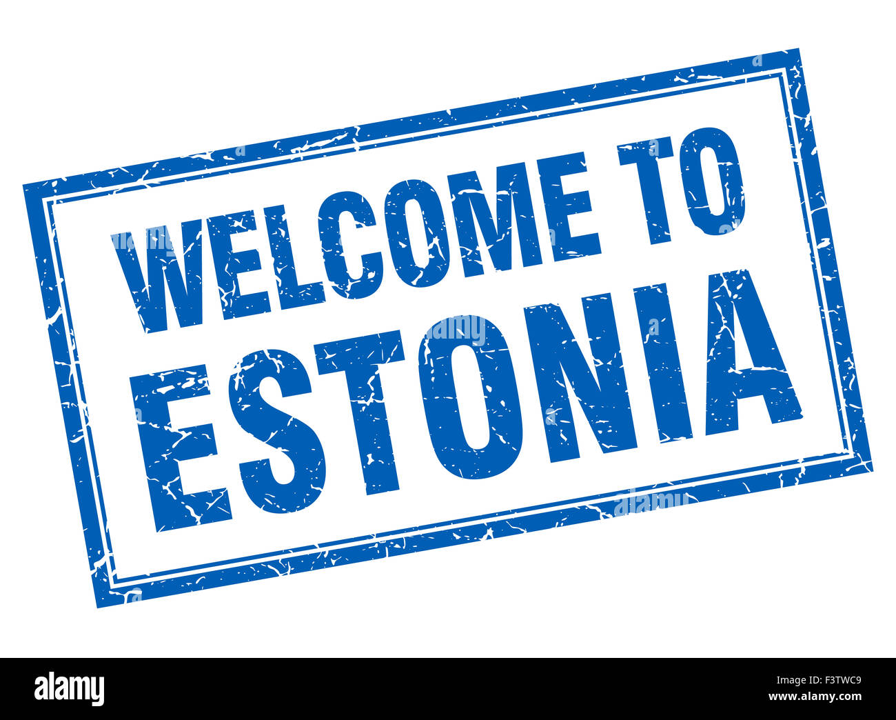 Estonia blue square grunge welcome isolated stamp Stock Photo - Alamy