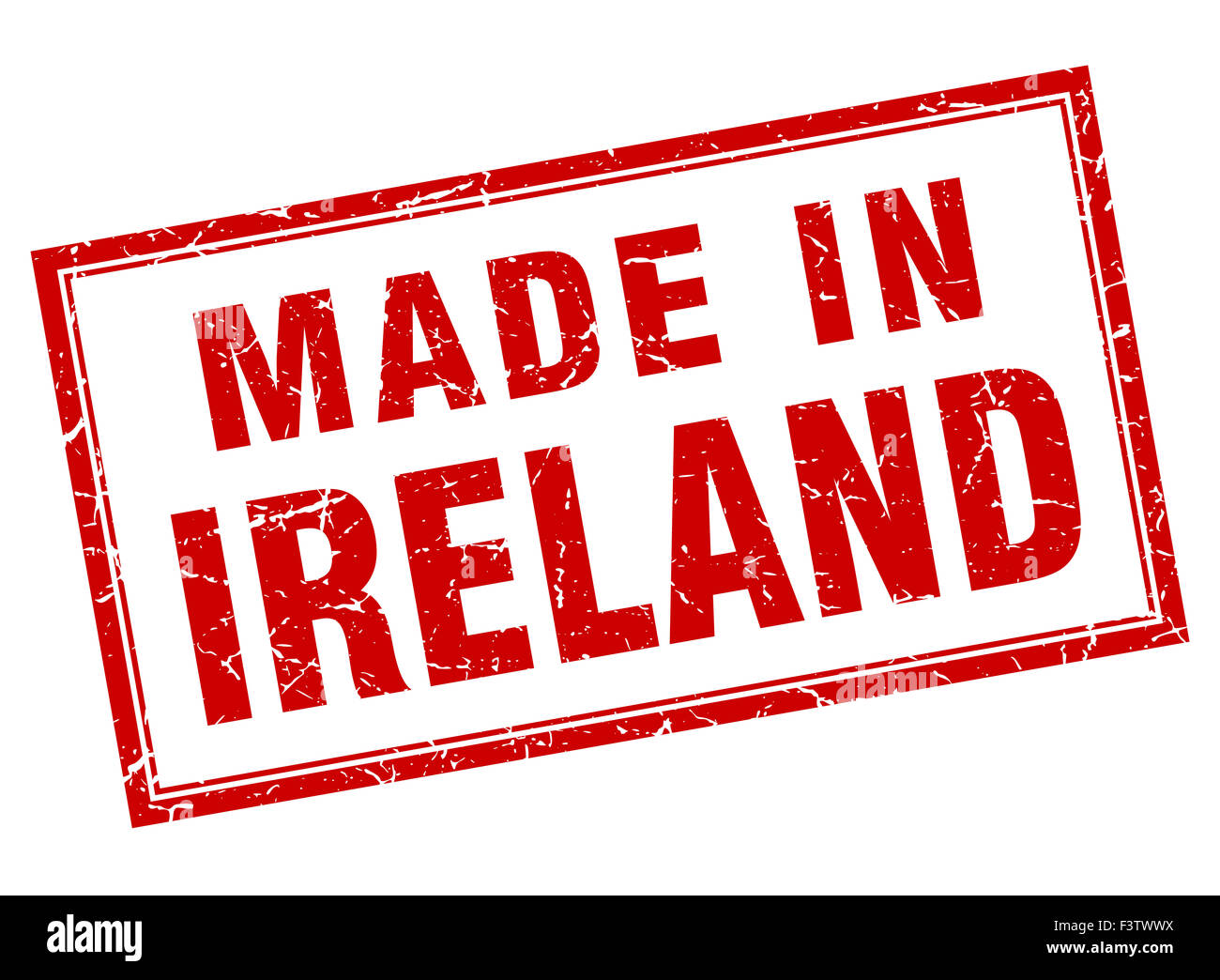 Ireland red square grunge made in stamp Stock Photo - Alamy