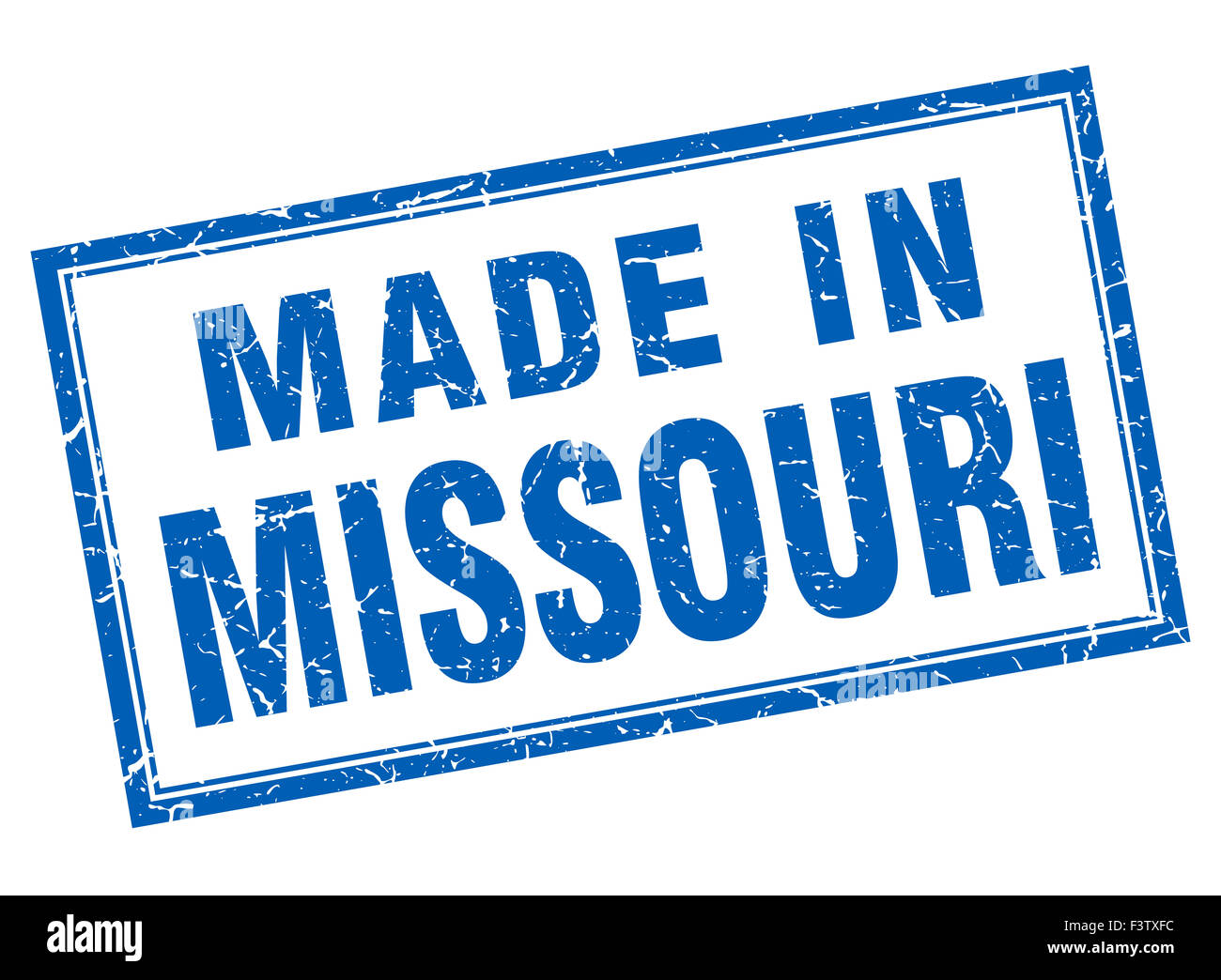 Missouri blue square grunge made in stamp Stock Photo - Alamy