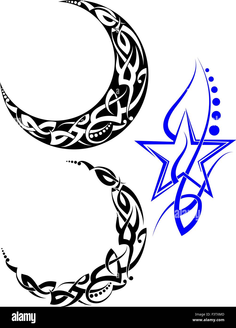 Tattoo Moon Design Vector Art Stock Vector Image & Art - Alamy
