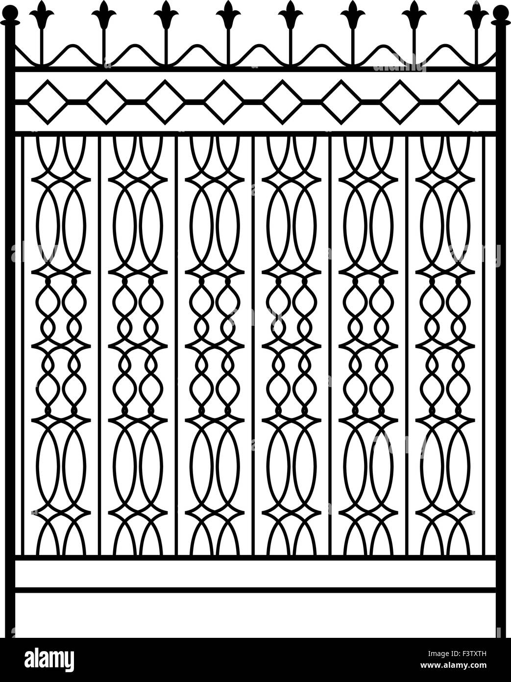 Wrought Iron Gate, Door, Fence, Window, Grill, Railing Design Vector ...