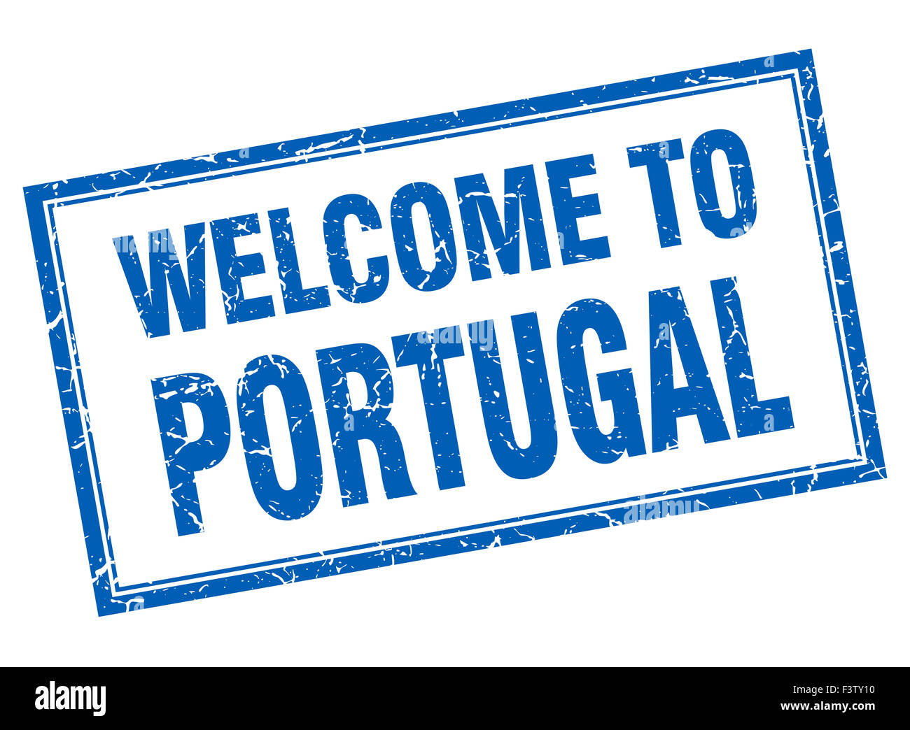 Portugal blue square grunge welcome isolated stamp Stock Photo - Alamy