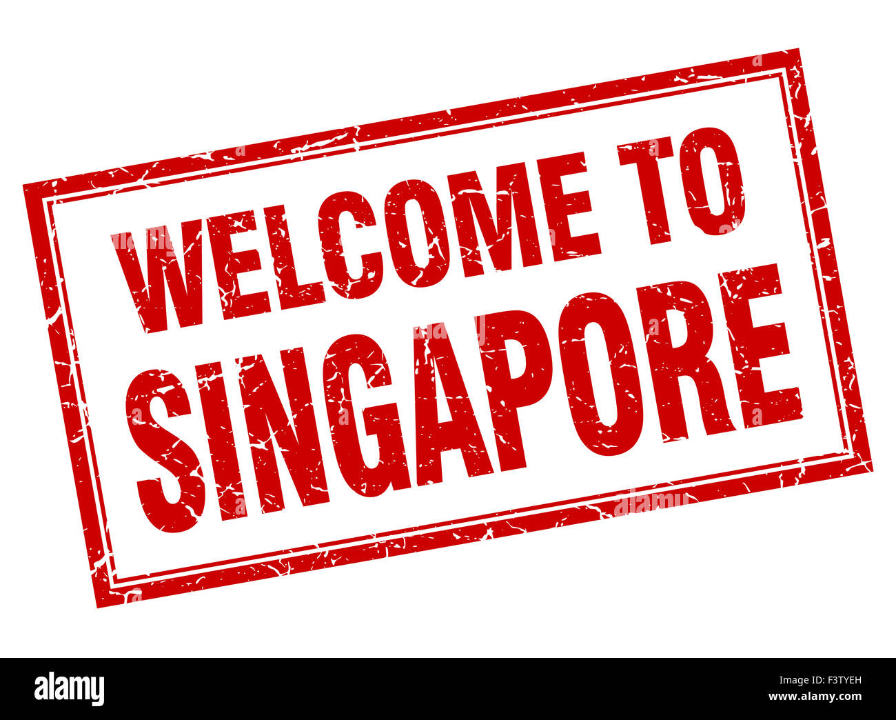 Singapore red square grunge welcome isolated stamp Stock Photo - Alamy