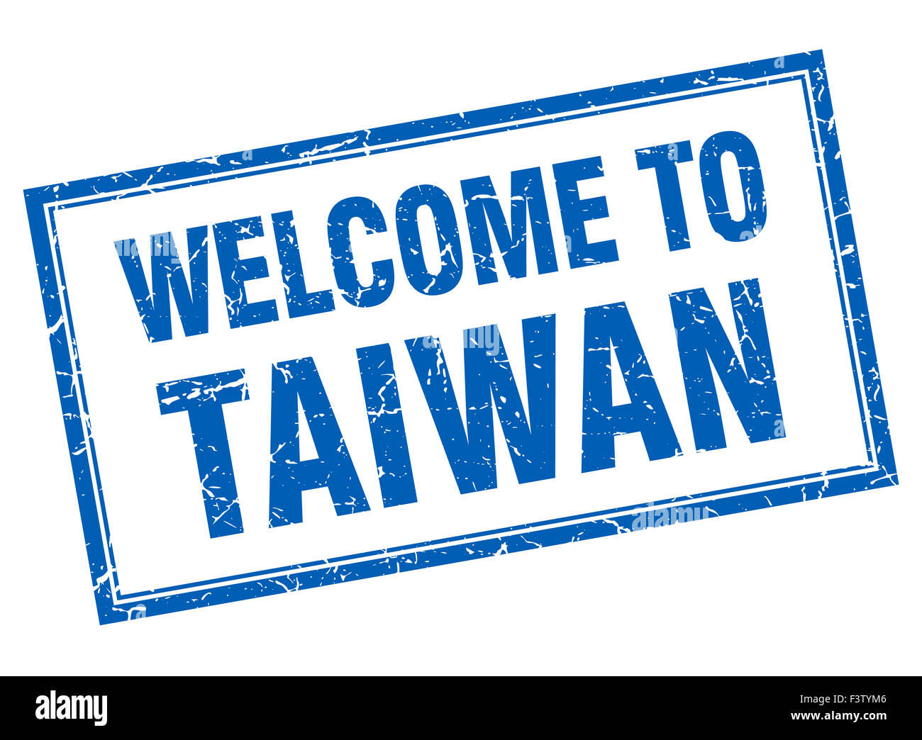 Taiwan blue square grunge welcome isolated stamp Stock Photo - Alamy