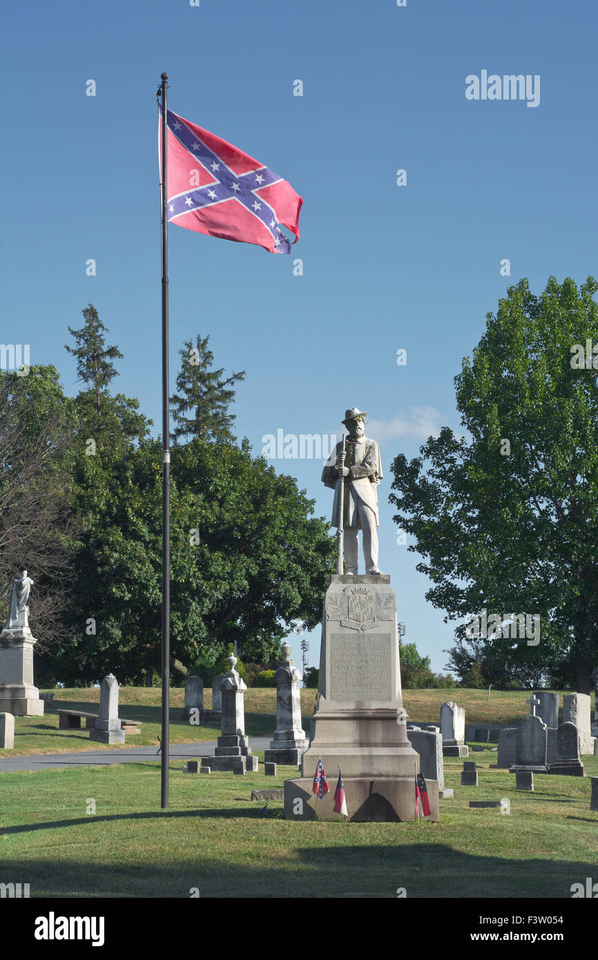 Confederate Soldier Monument with Flag in Frederick Maryland Cemetery ...