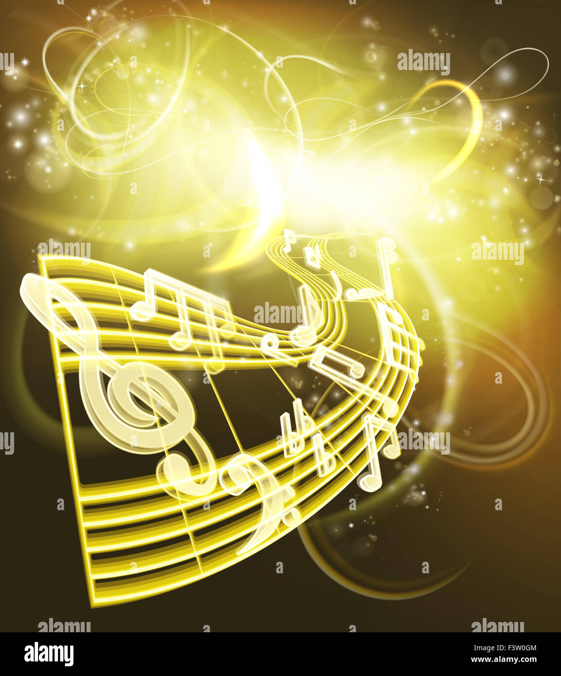 A music background featuring musical music notes woth a neon like glow ...