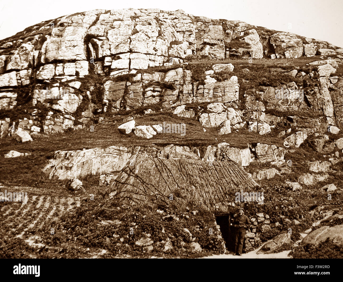 A crofter on the Isle of Barra - Victorian period Stock Photo - Alamy