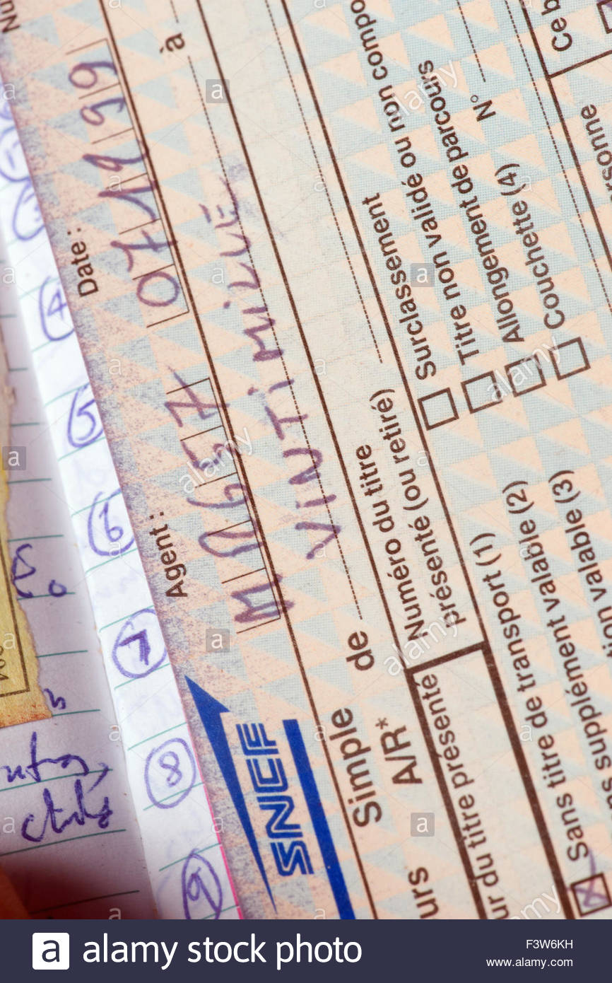 French Train Tickets Stock Photos & French Train Tickets Stock Images ...