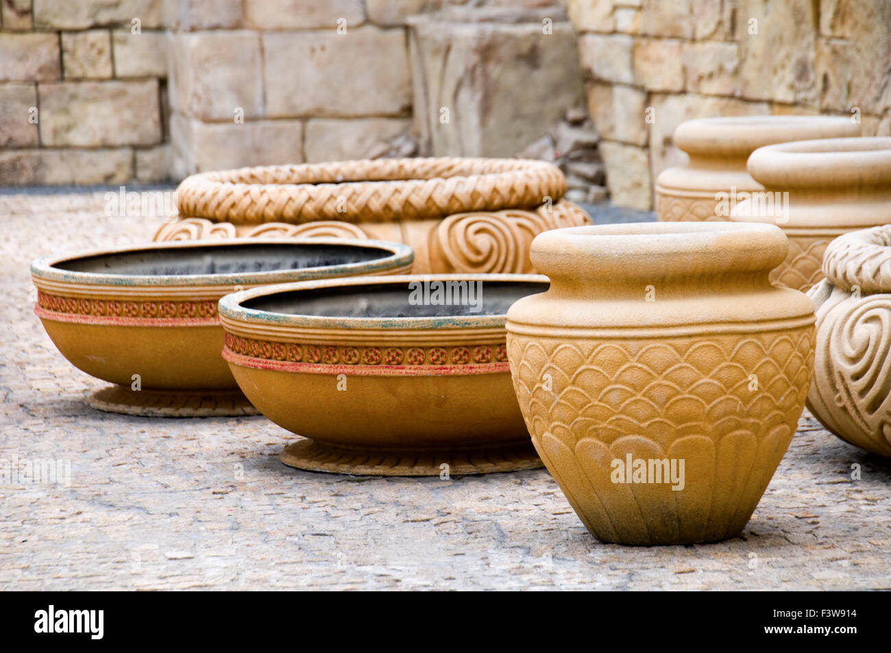 The group of antique decorative clay vases Stock Photo - Alamy