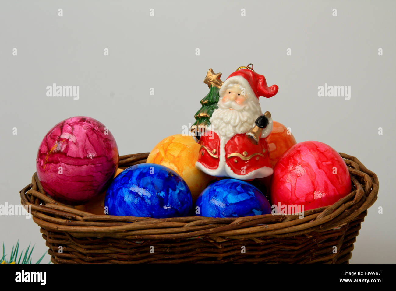 Easter Eggs + Santa Claus Stock Photo - Alamy
