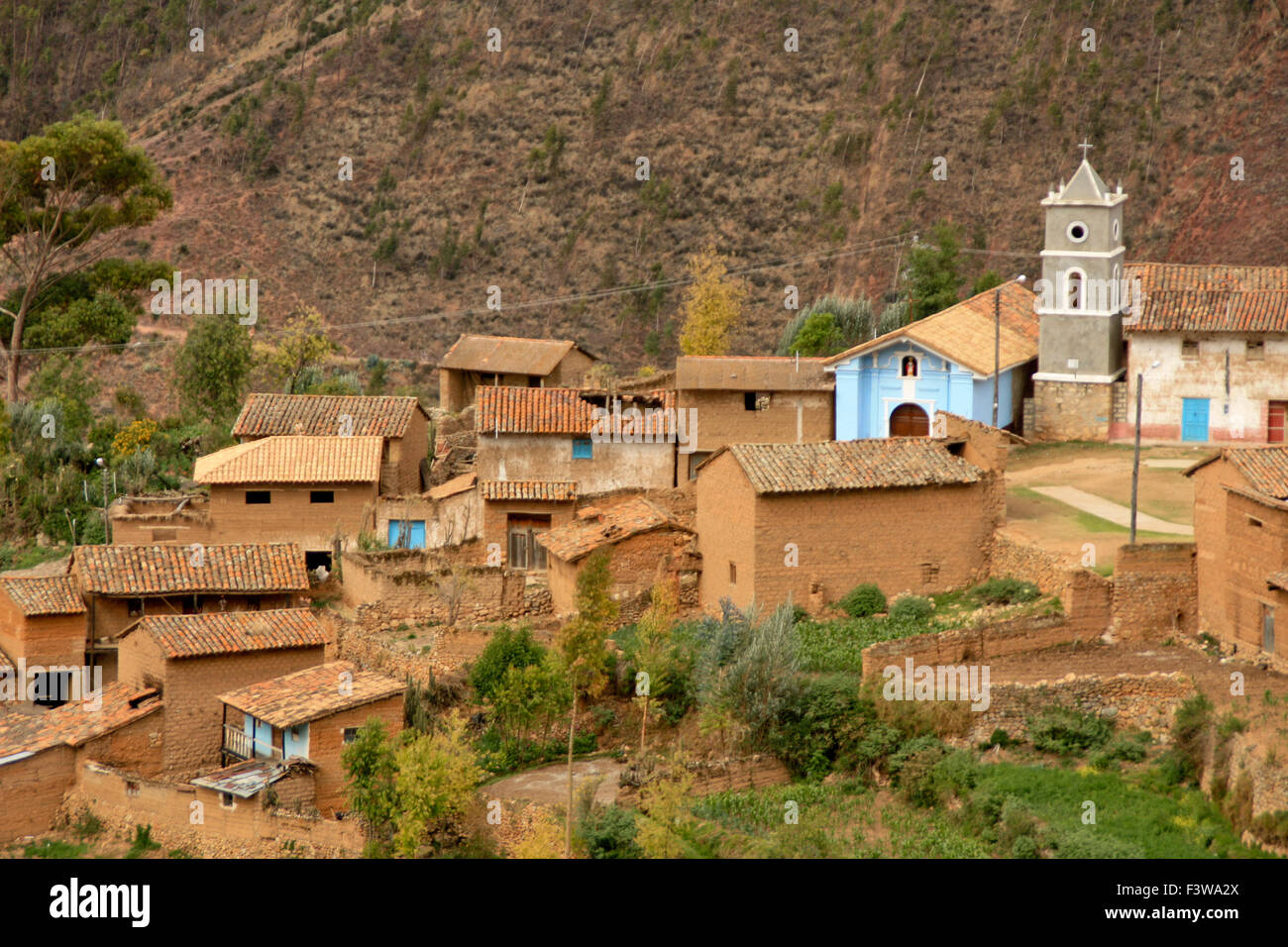 Village in the Andes Stock Photo - Alamy