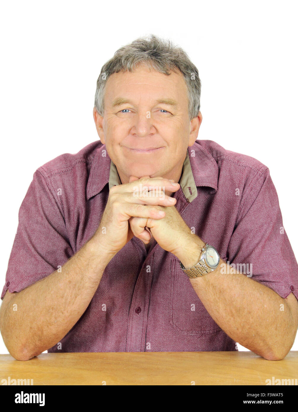 Contented Man Seated Stock Photo - Alamy