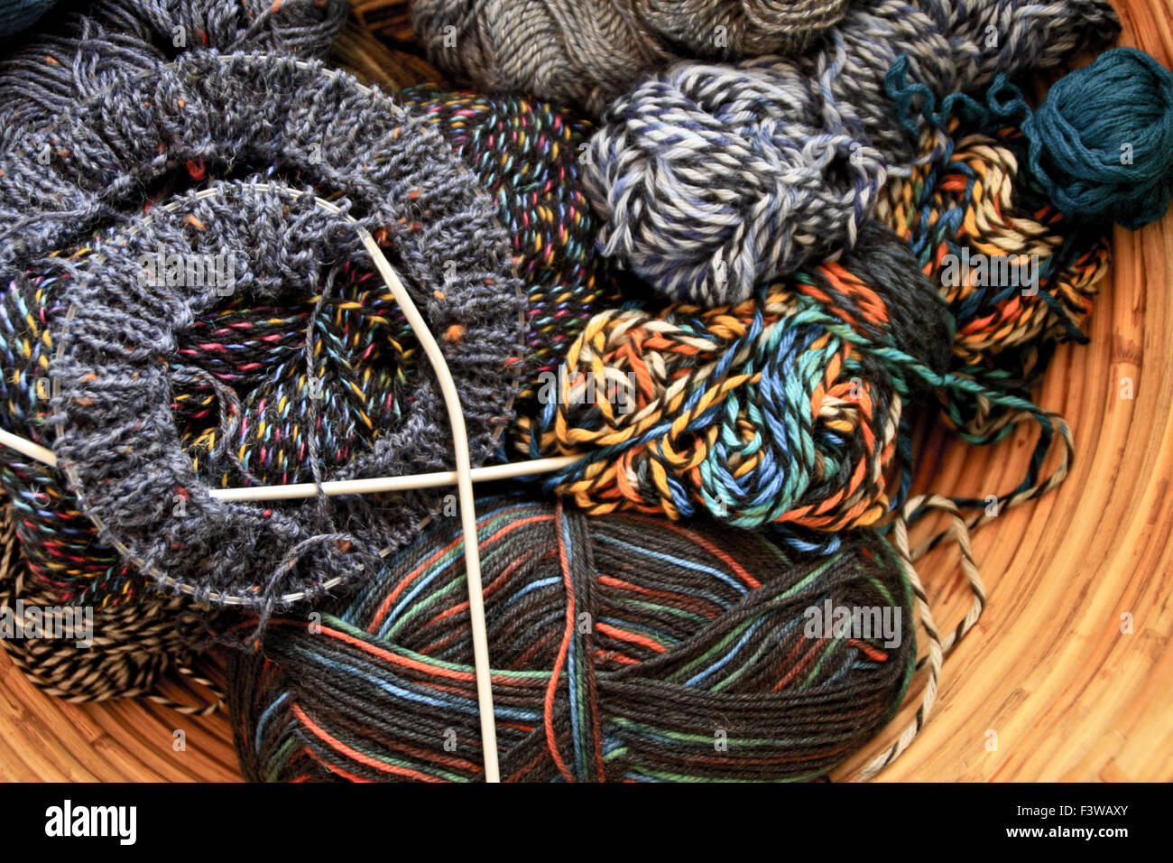 Basket of Wool Stock Photo - Alamy