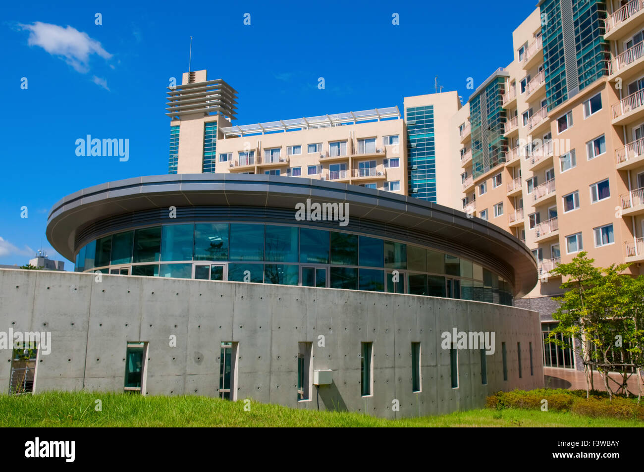 The closeup of round construction in resort Stock Photo - Alamy