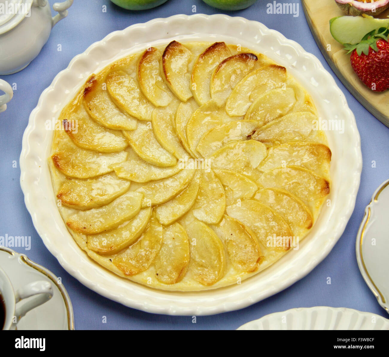 Flat Apple Pie Stock Photo - Alamy