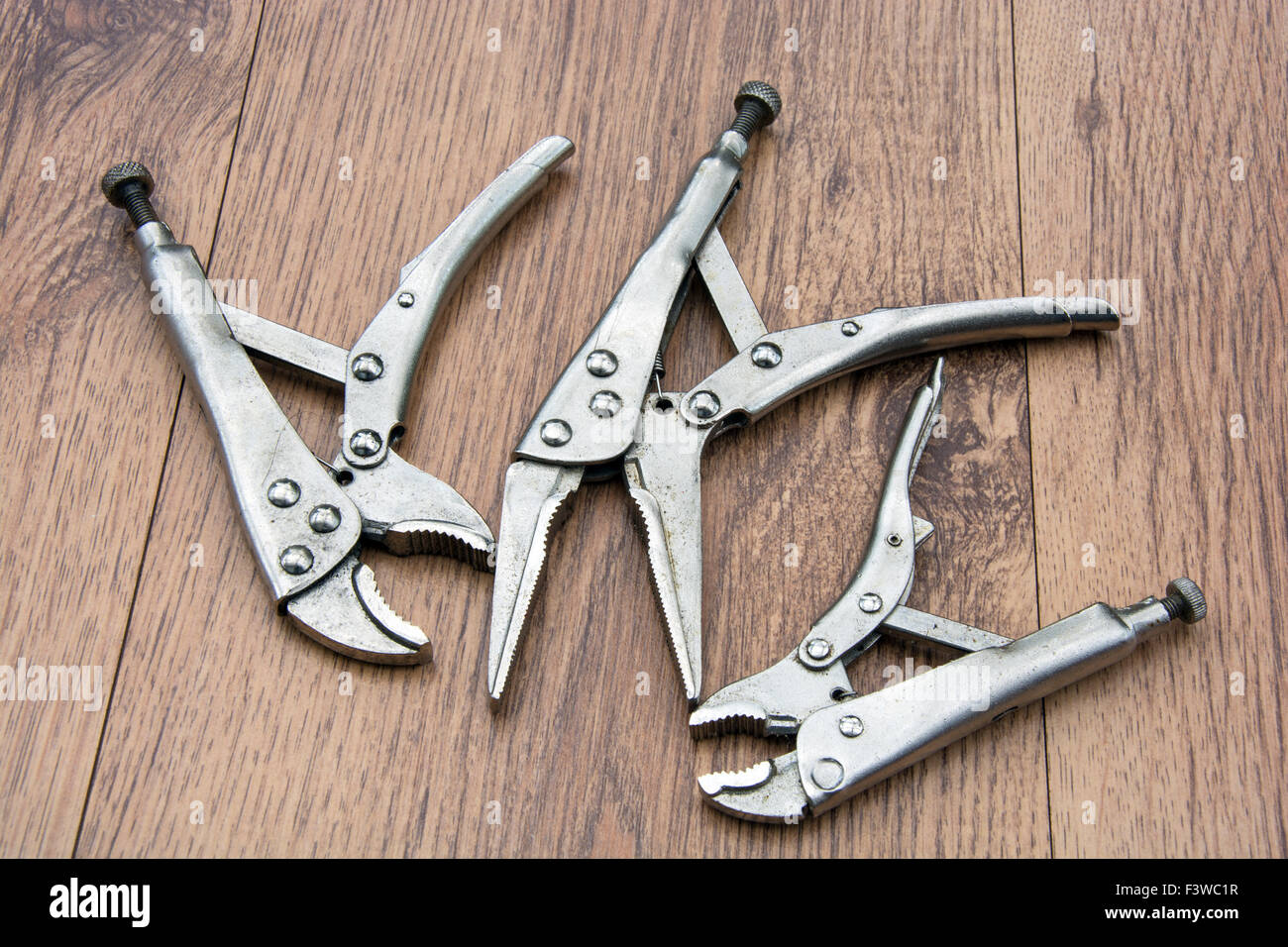 Selection of three different mole grips Stock Photo - Alamy