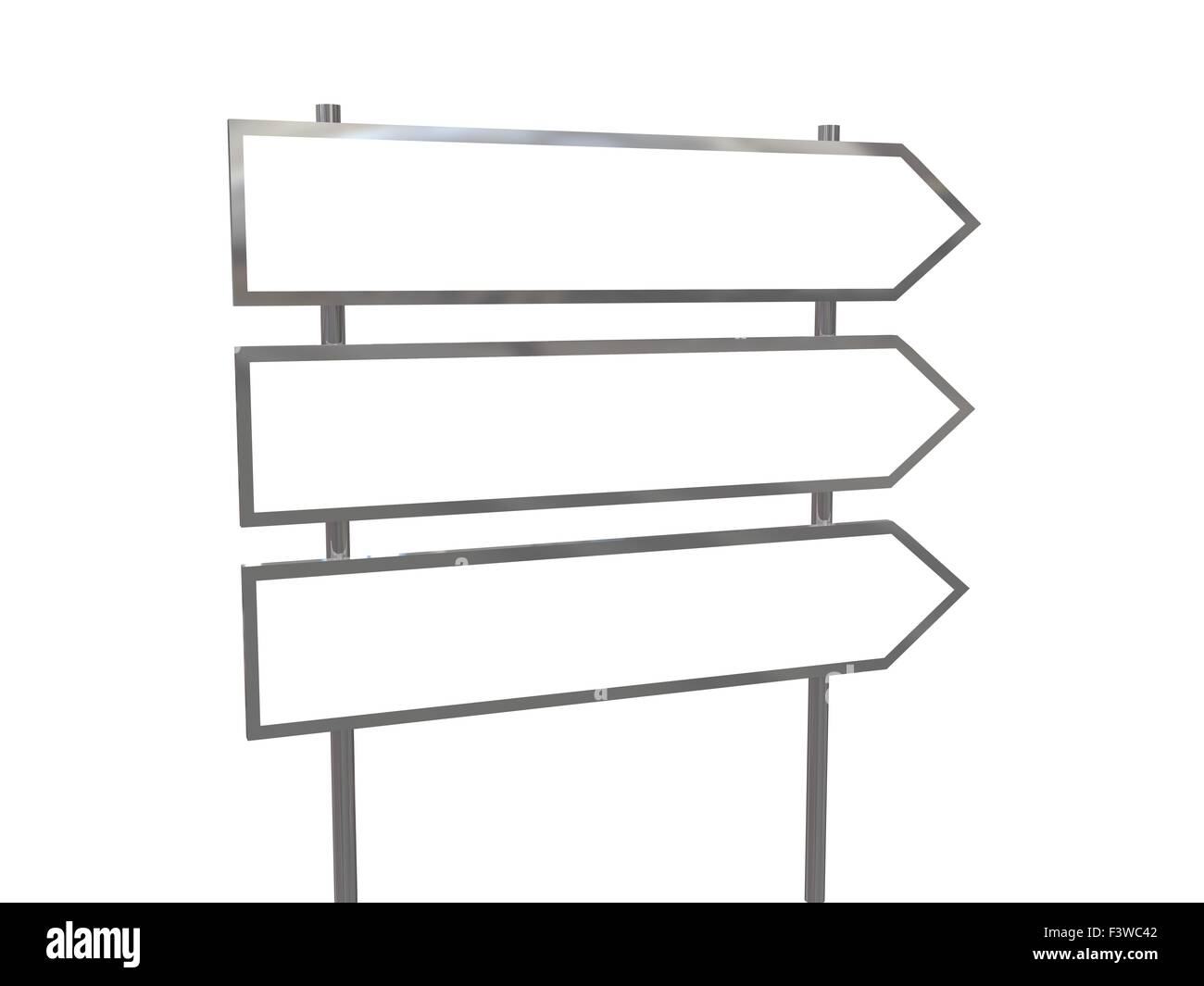 Blank signpost over white Stock Photo - Alamy