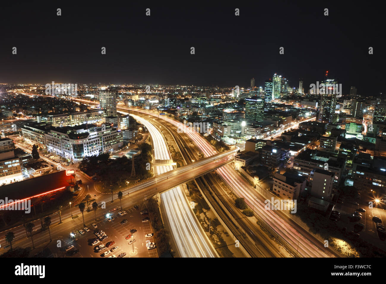 Tel Aviv at Night Stock Photo - Alamy