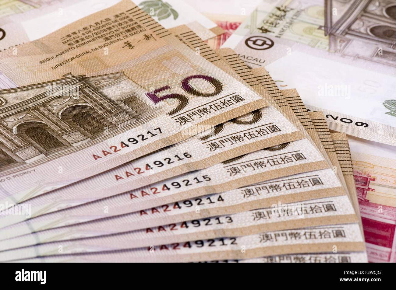 The stack of Macau money (bills and notes Stock Photo - Alamy