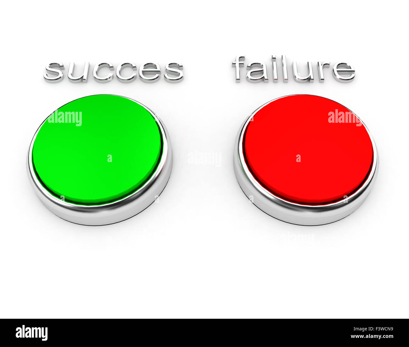 Red and green buttons over white Stock Photo - Alamy