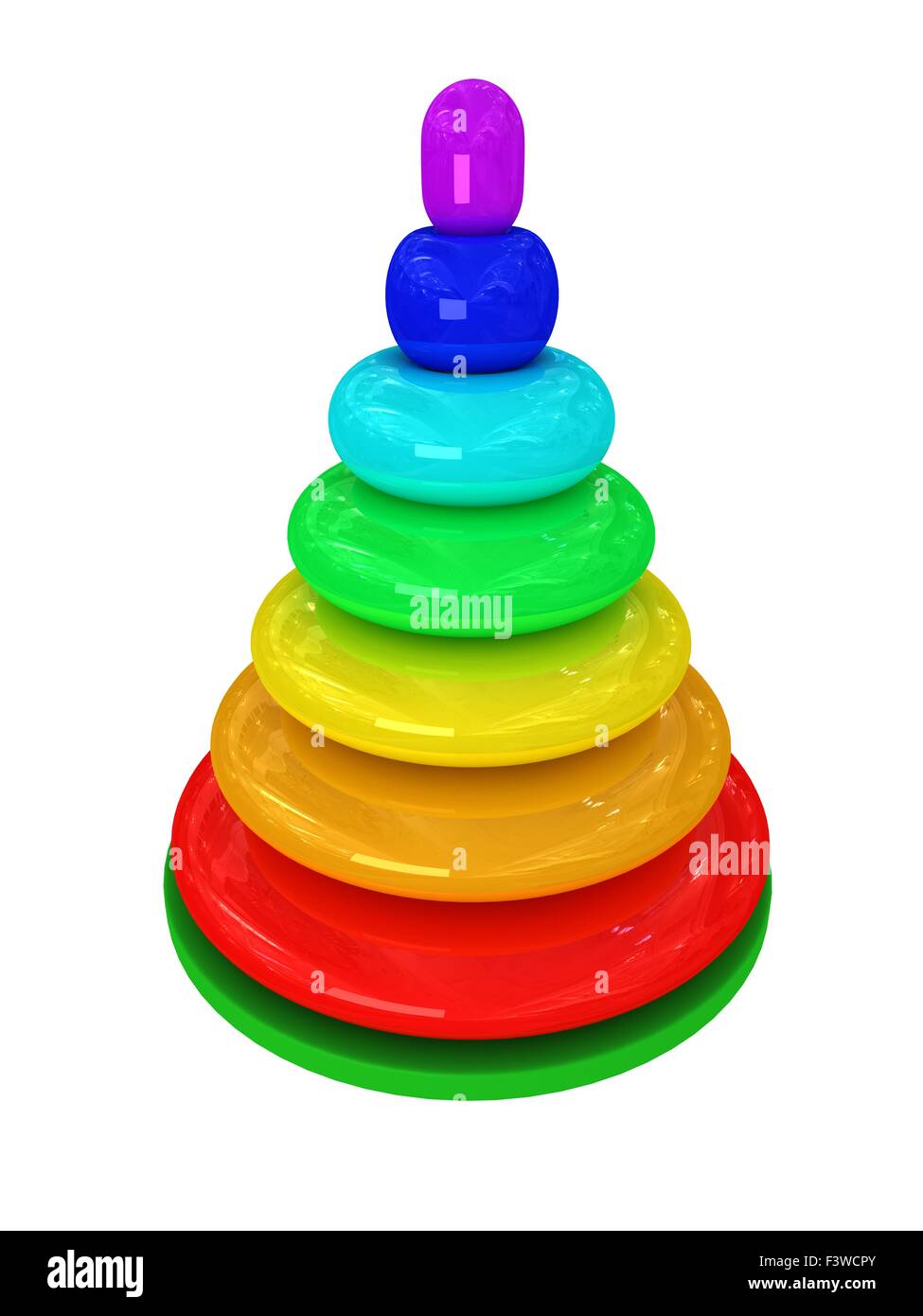 Toy pyramid over white background Stock Photo - Alamy