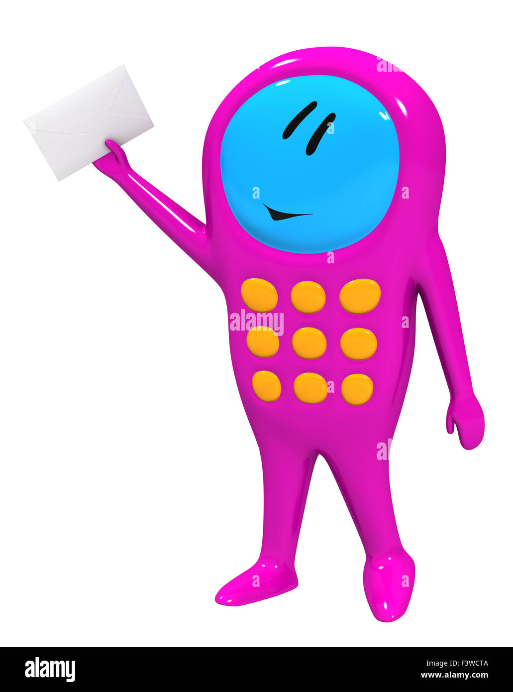 Mobile phone with the letter Stock Photo - Alamy