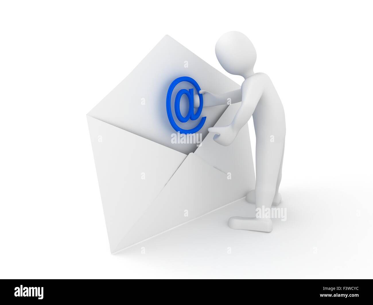 Envelope with e-mail sign over white Stock Photo - Alamy
