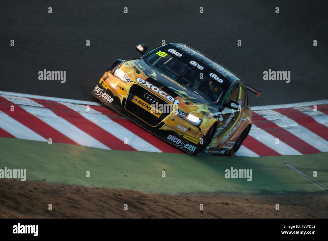 Rob Austin in his Audi A4 racing at Brands Hatch racing circuit Stock ...