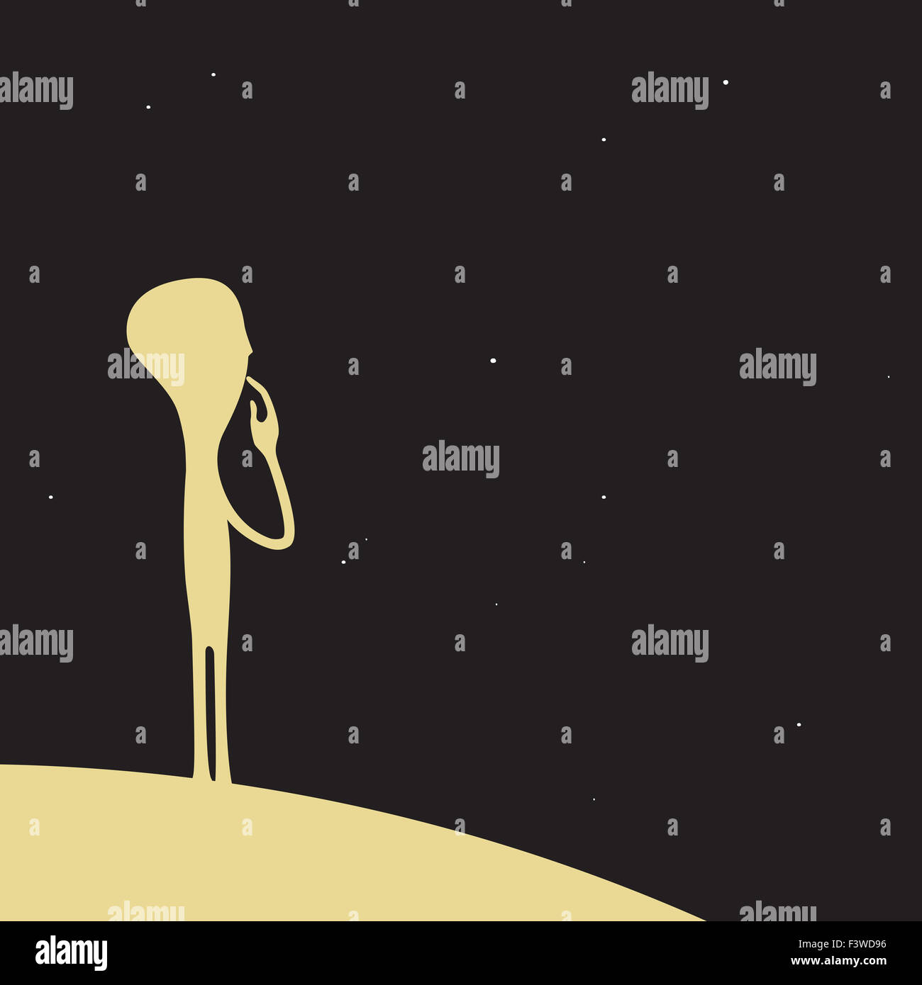 Solitude and loneliness vector hi-res stock photography and images - Alamy