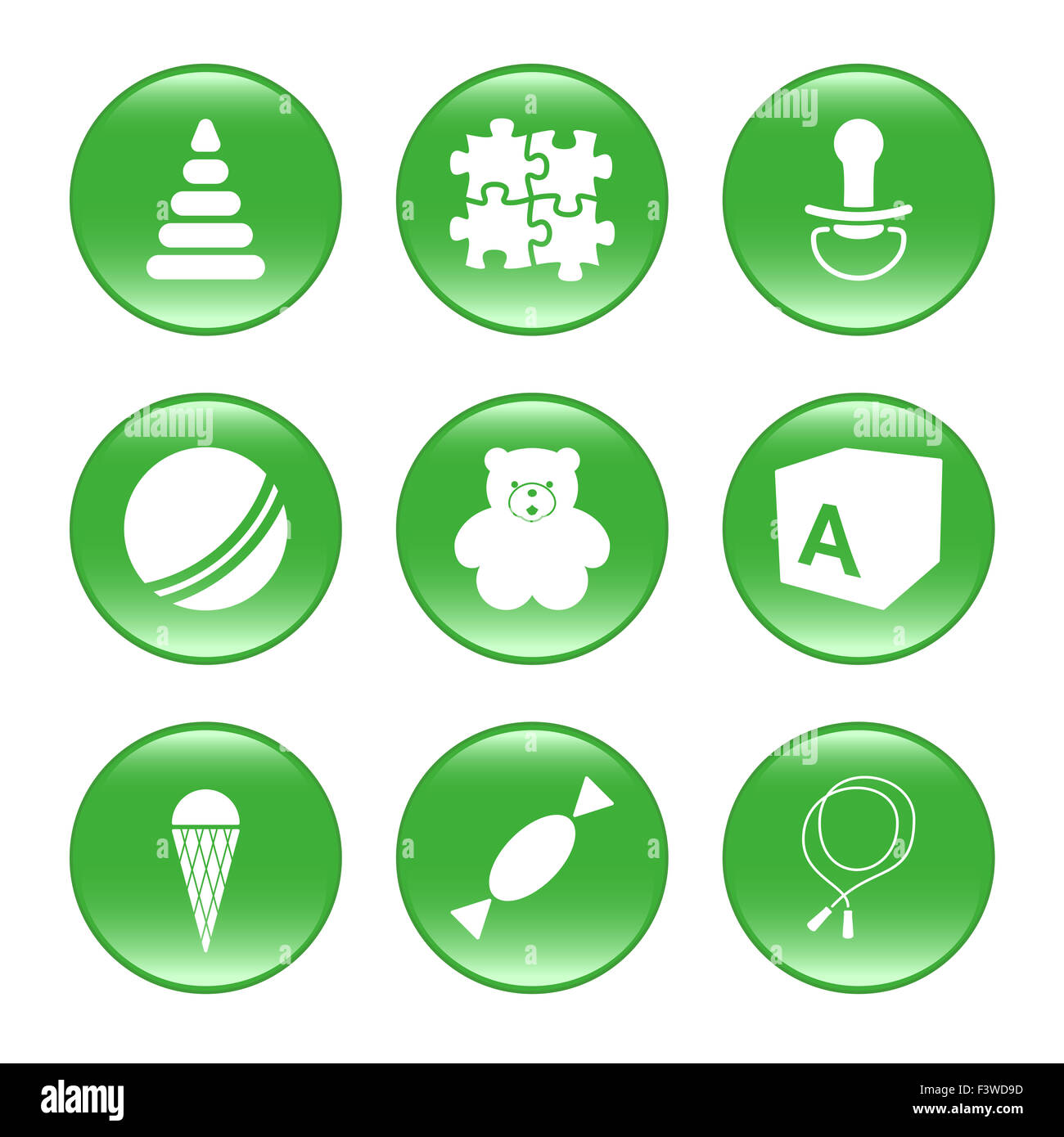 Nursery supplies - vector web icons Stock Photo - Alamy