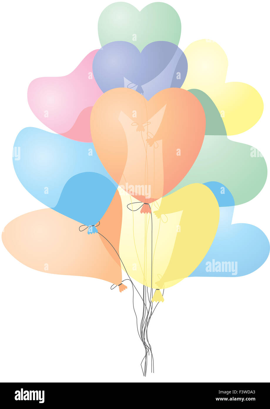 Colored heart shaped balloons Stock Photo - Alamy