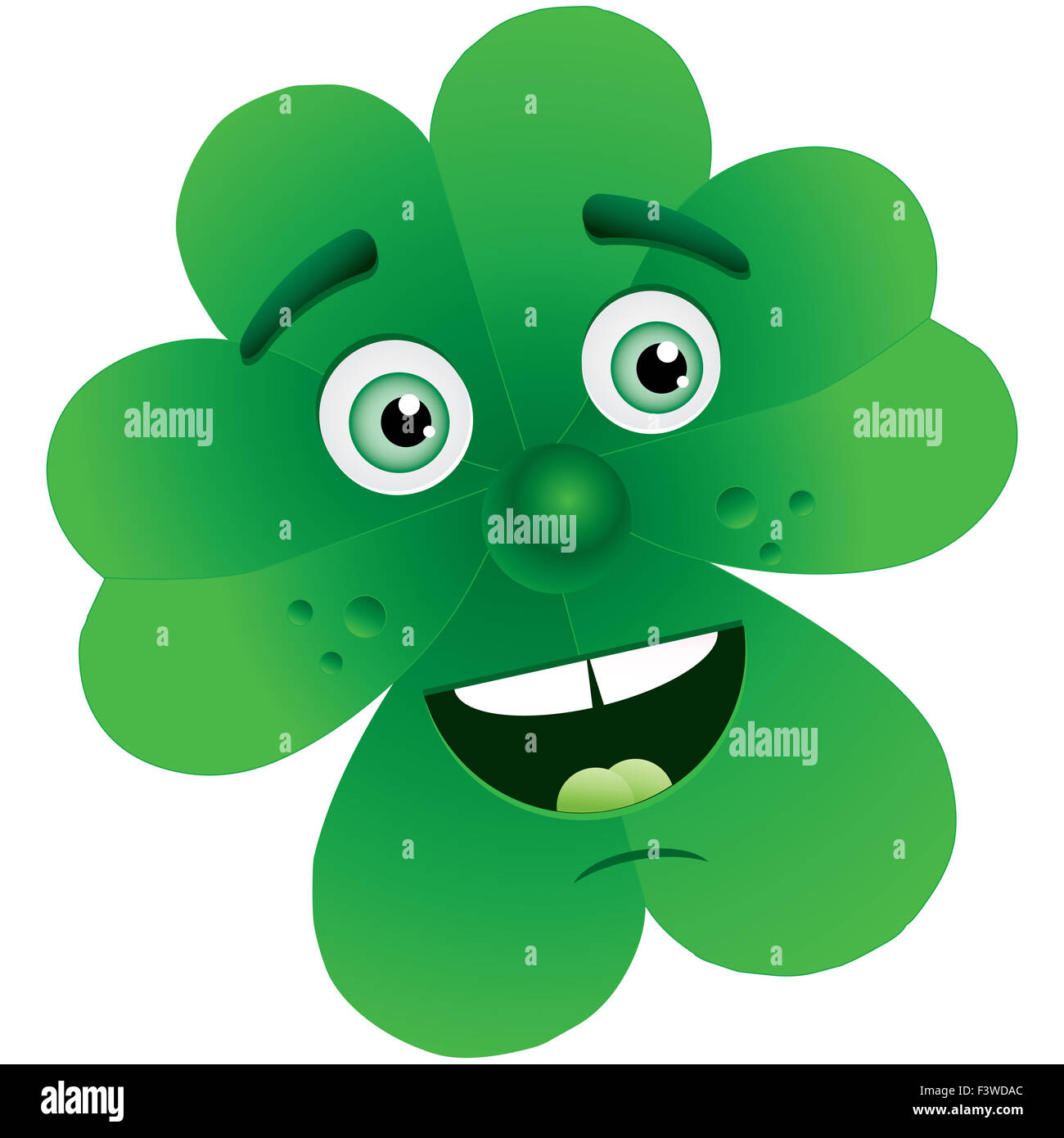 Clover with face Stock Photo - Alamy
