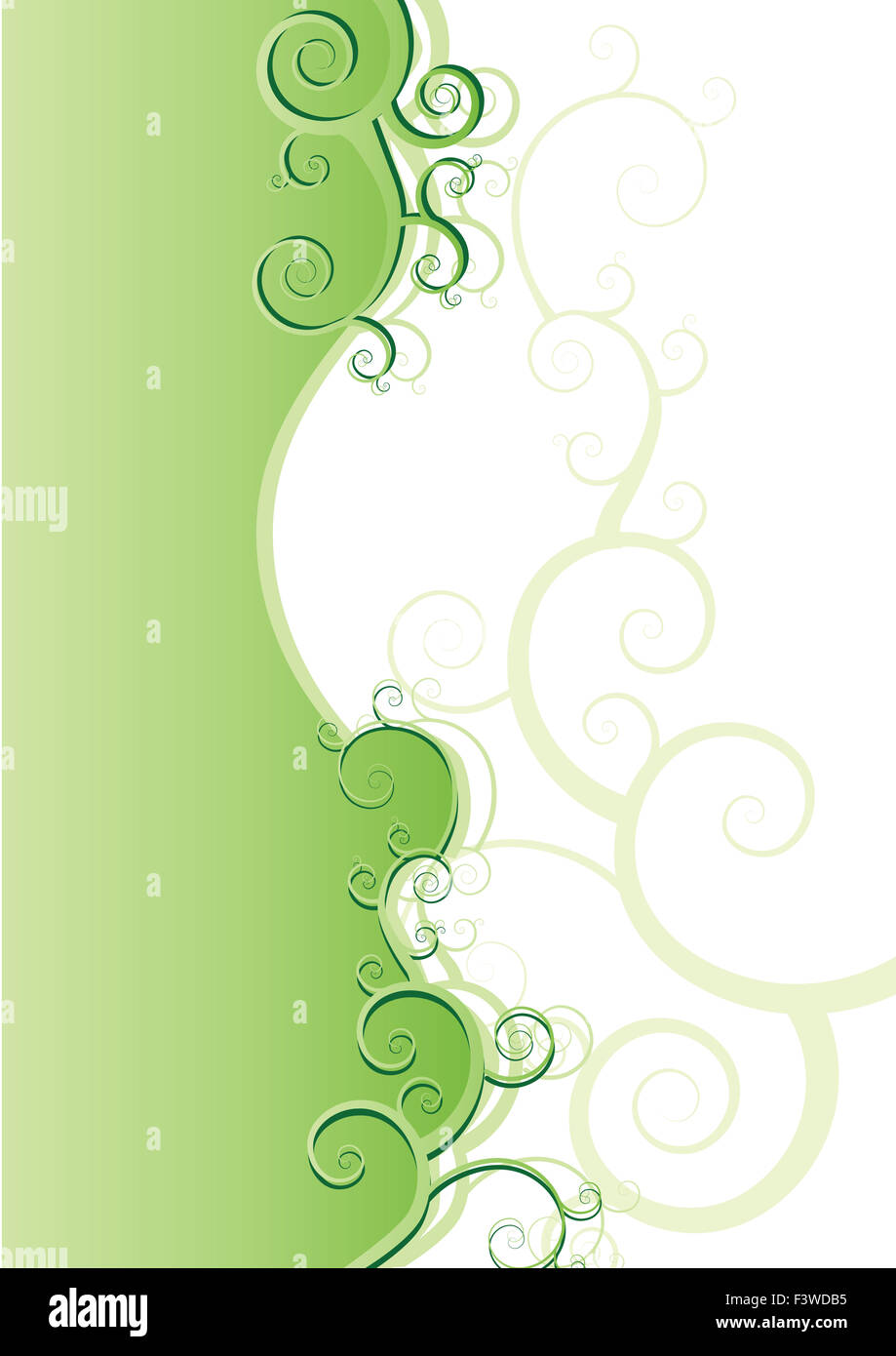 Green floral background with curls Stock Photo - Alamy