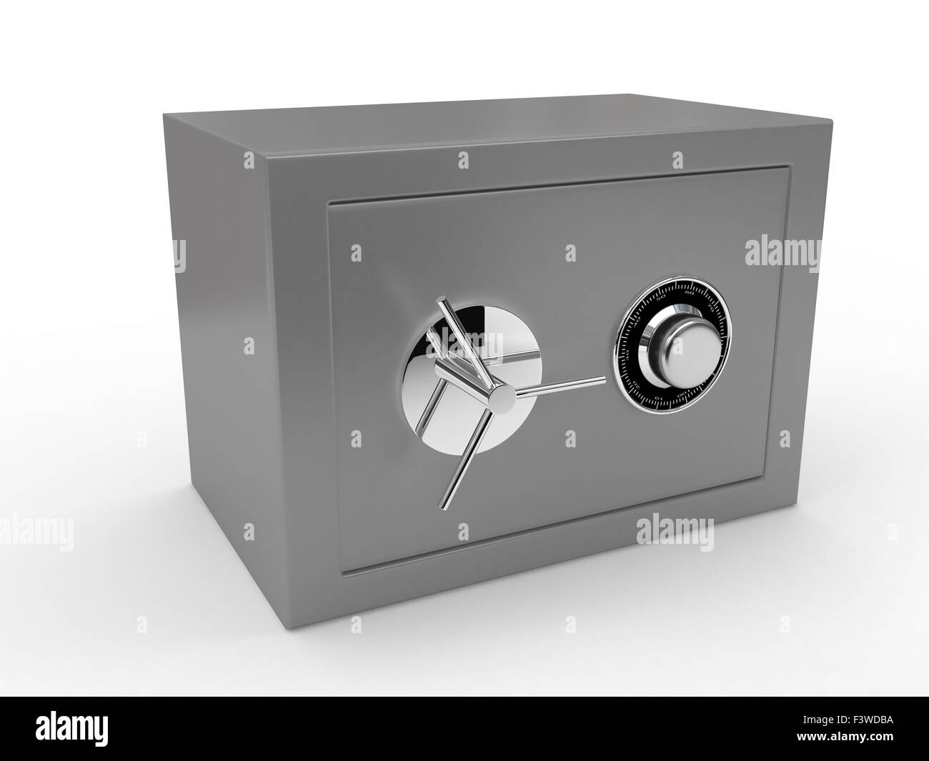Grey safe over white Stock Photo - Alamy