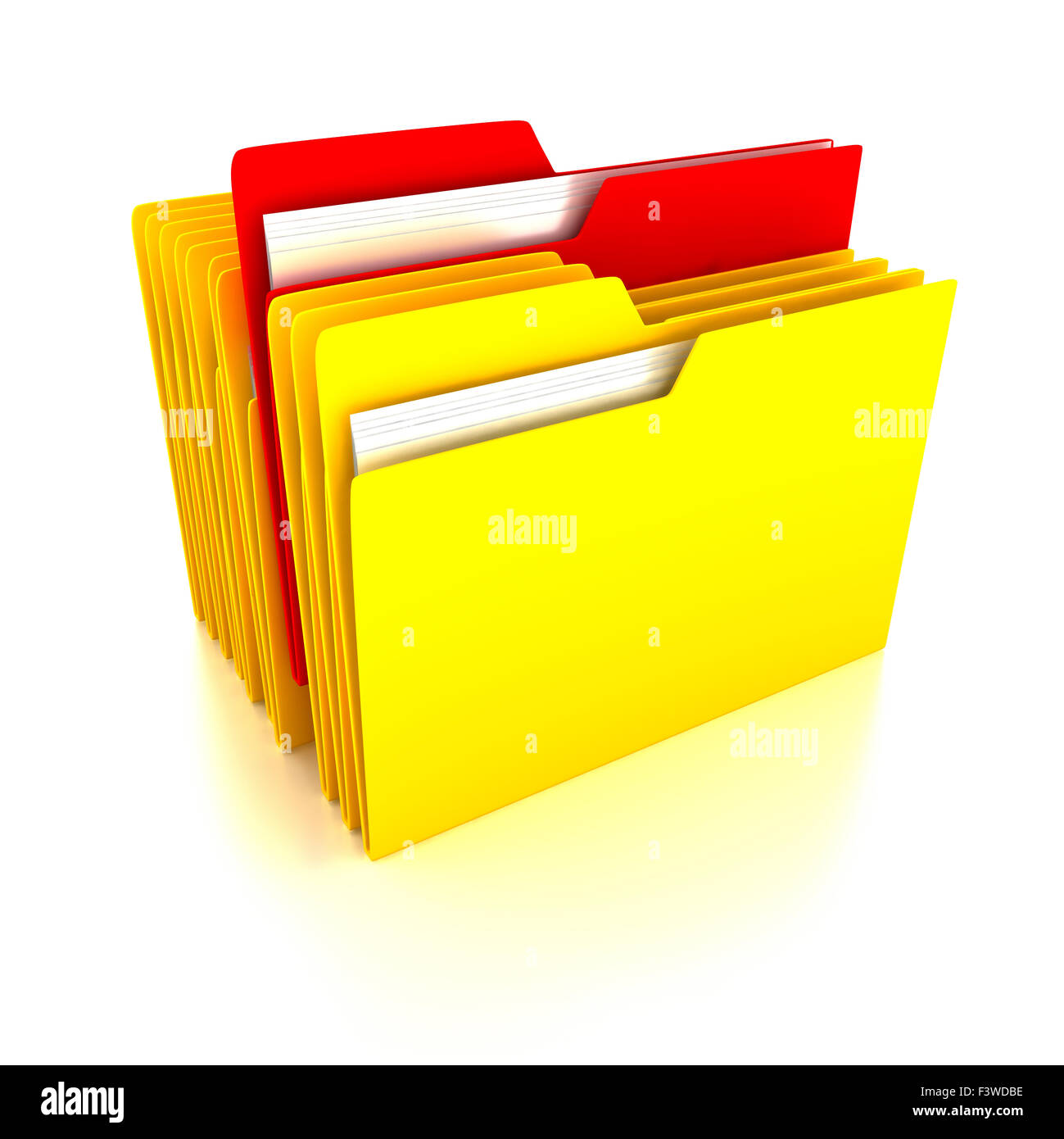 Folders over white background Stock Photo - Alamy