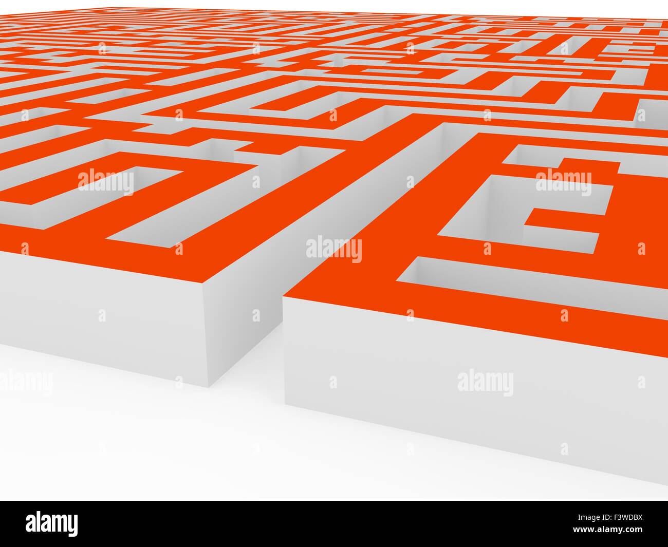 Labyrinth over white background Stock Photo - Alamy