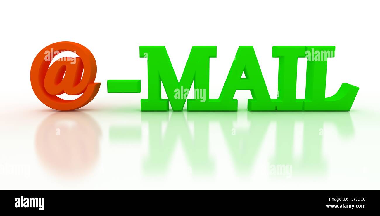 Envelope with e-mail sign over white Stock Photo - Alamy