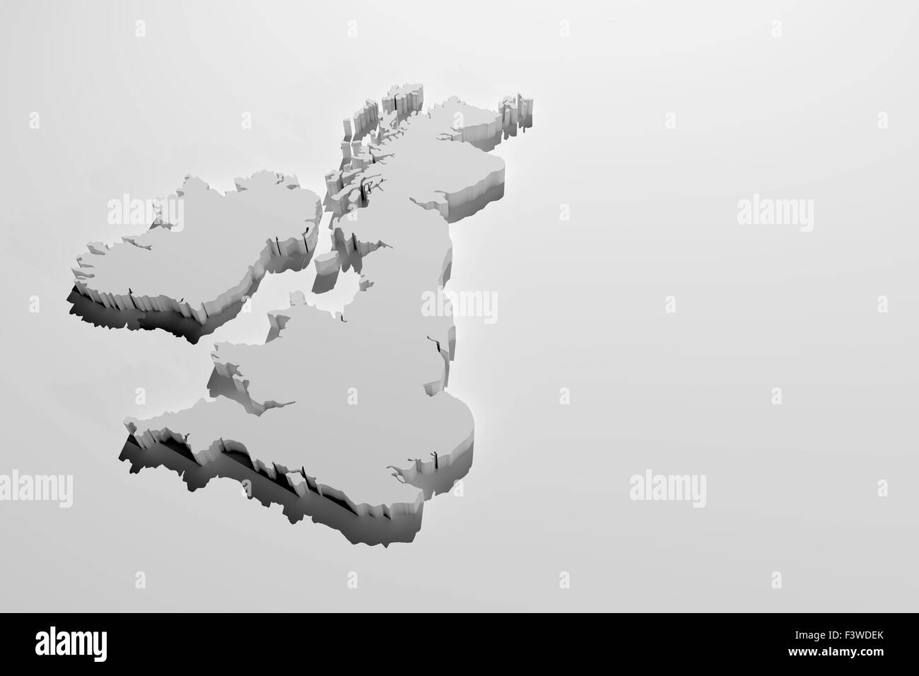 3d rendering of an UK map over a white background Stock Photo - Alamy