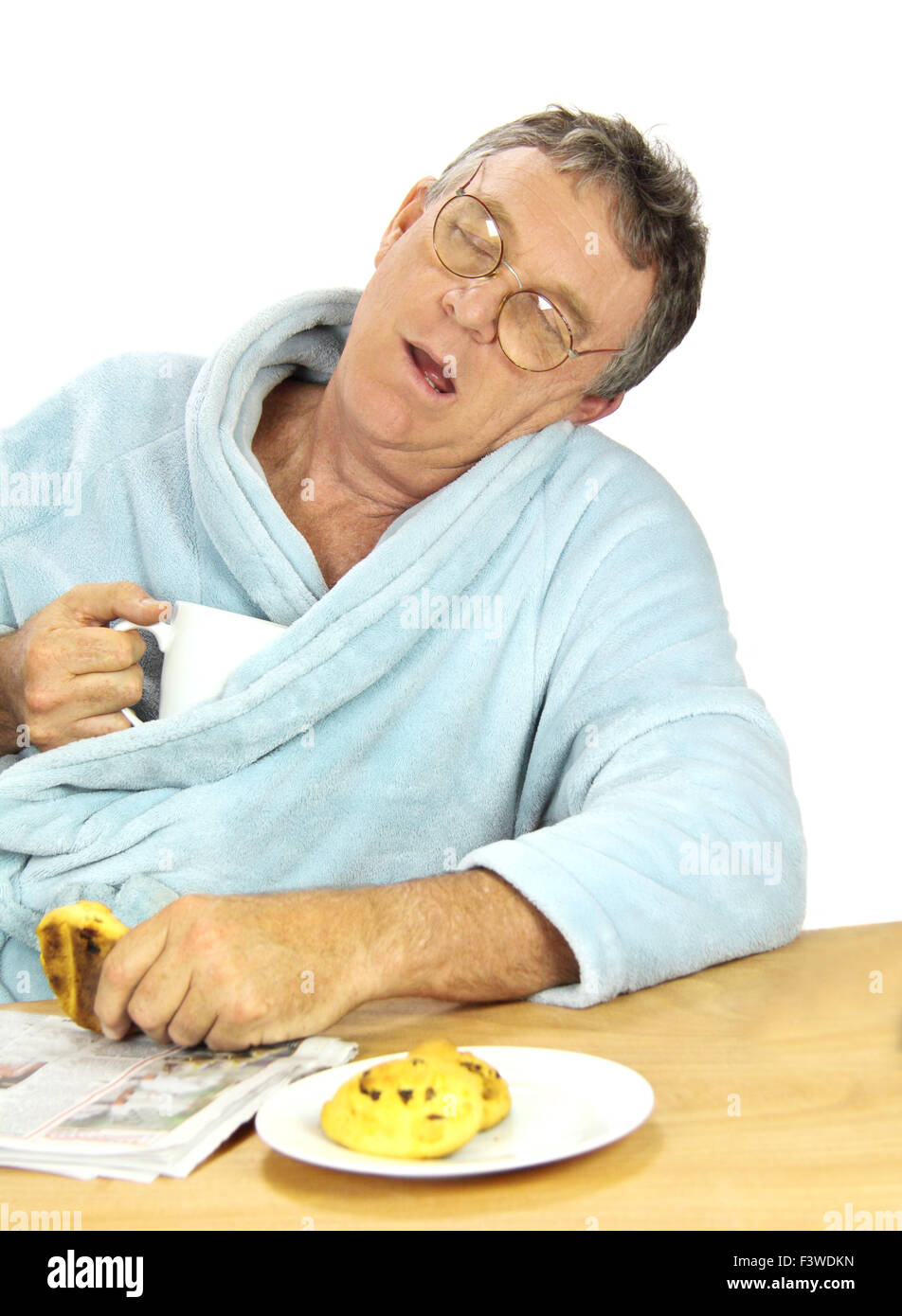 Nerdy Man Asleep Stock Photo - Alamy