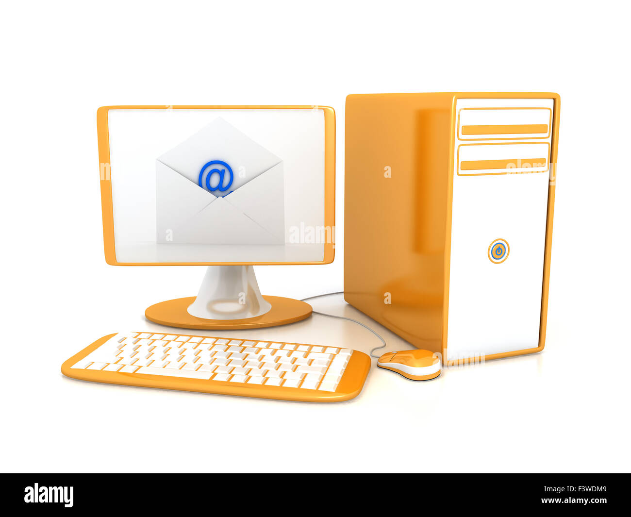 Computer over white background Stock Photo - Alamy