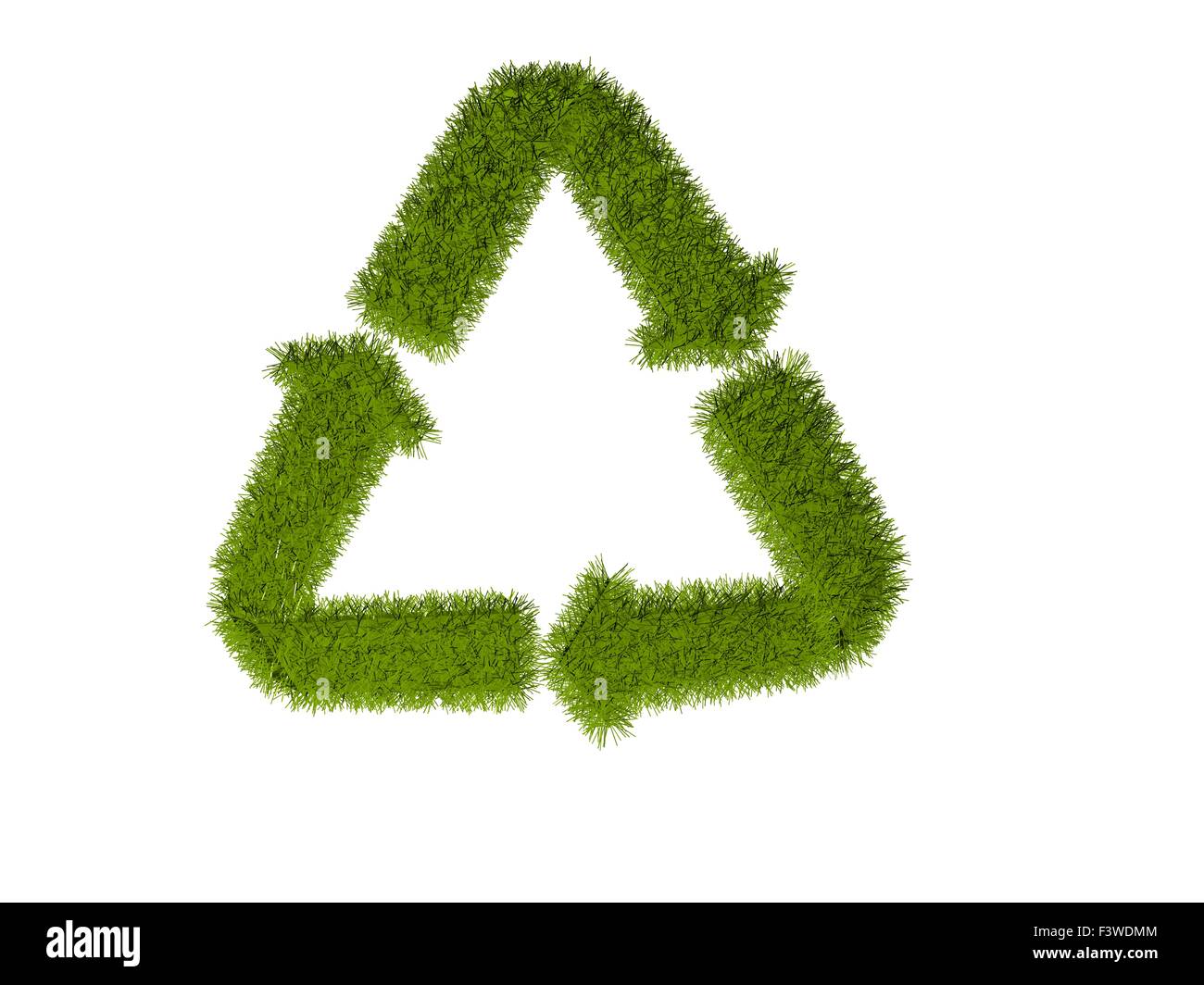 Recycling Symbol with grass over white Stock Photo - Alamy