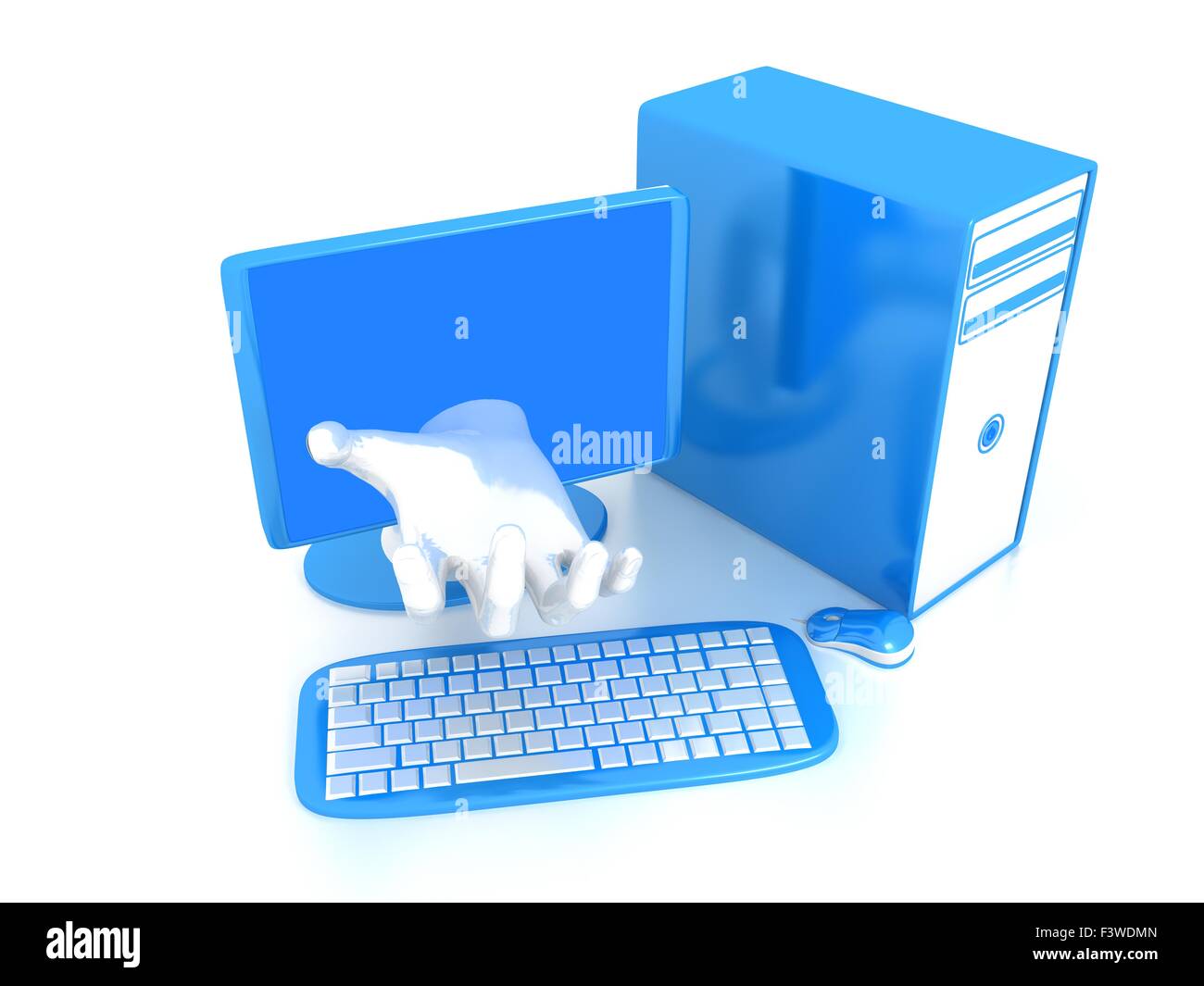 Computer over white background Stock Photo - Alamy