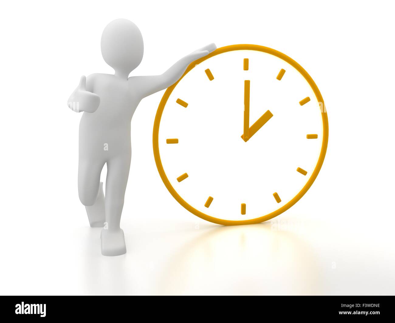 Clock over white Stock Photo - Alamy