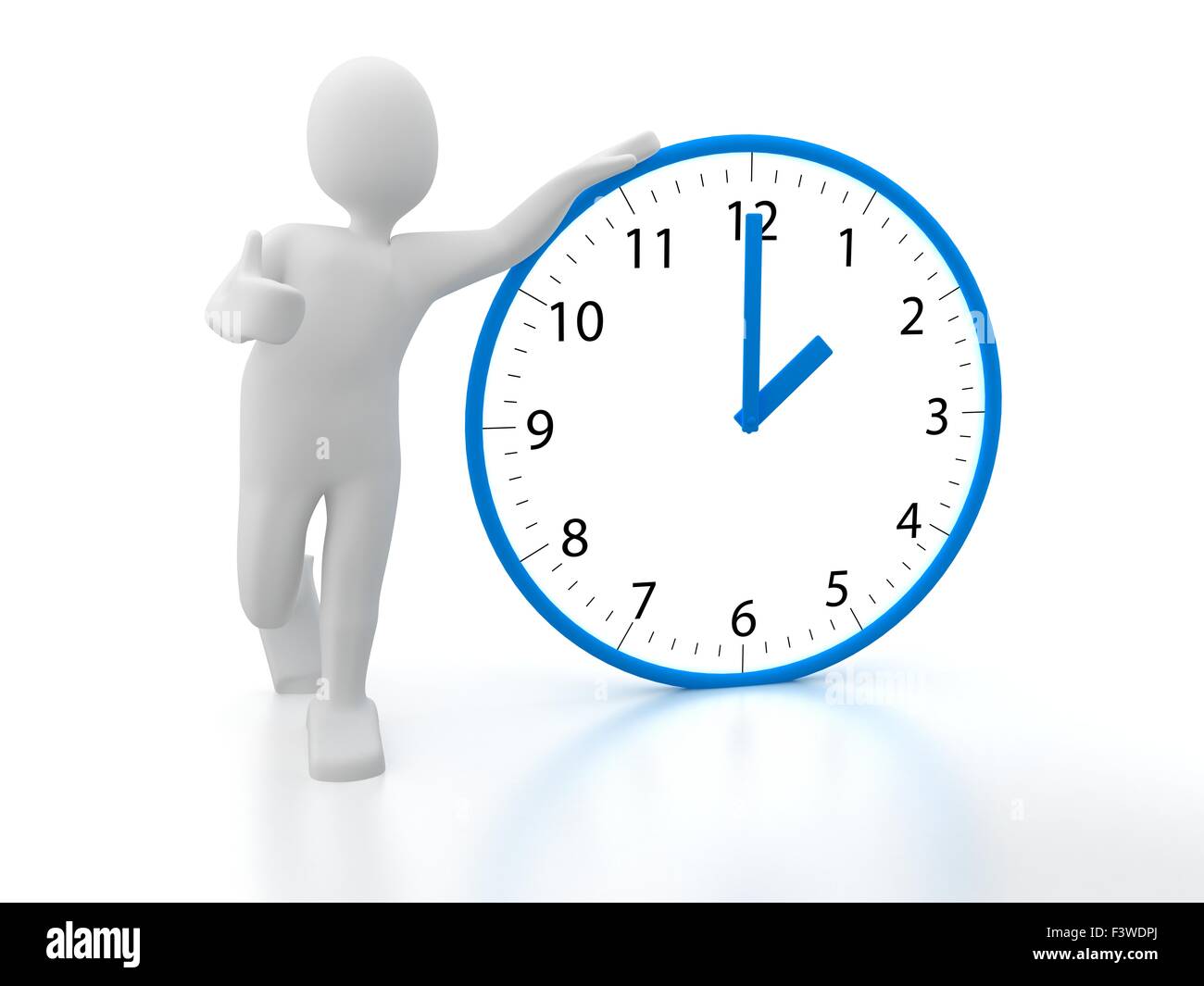 Clock over white Stock Photo - Alamy