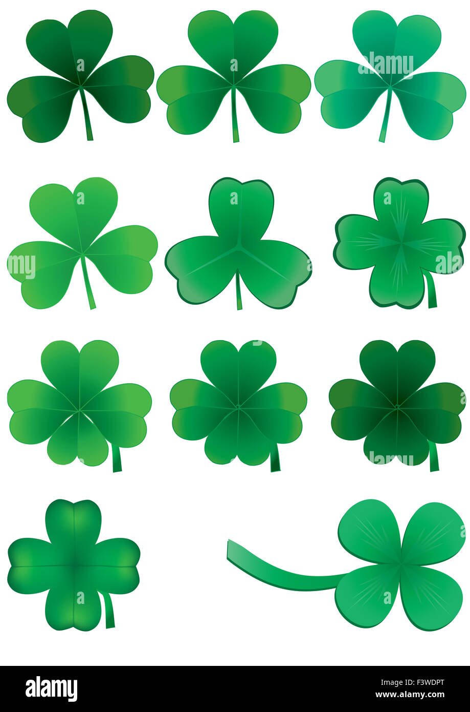 Set of clovers Stock Photo - Alamy