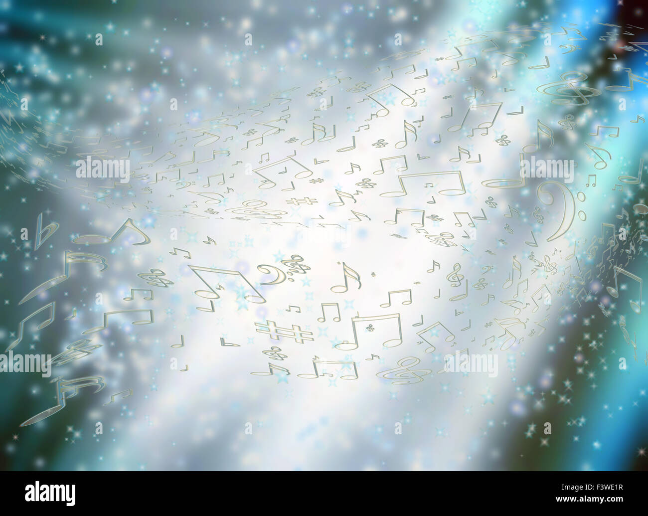 music notes and stars background Stock Photo - Alamy
