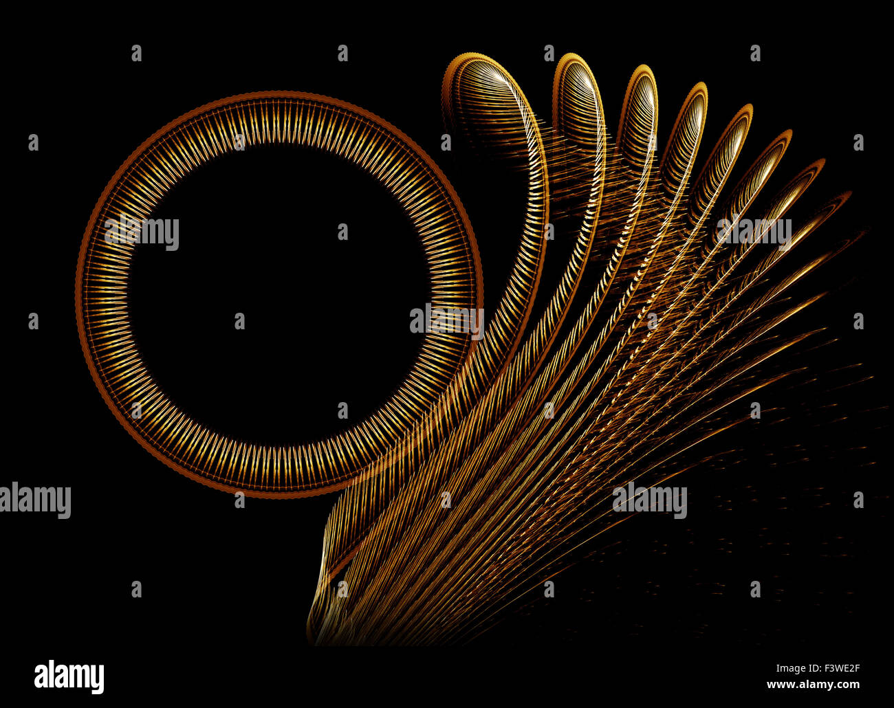 Gold wire circles in motion Stock Photo - Alamy