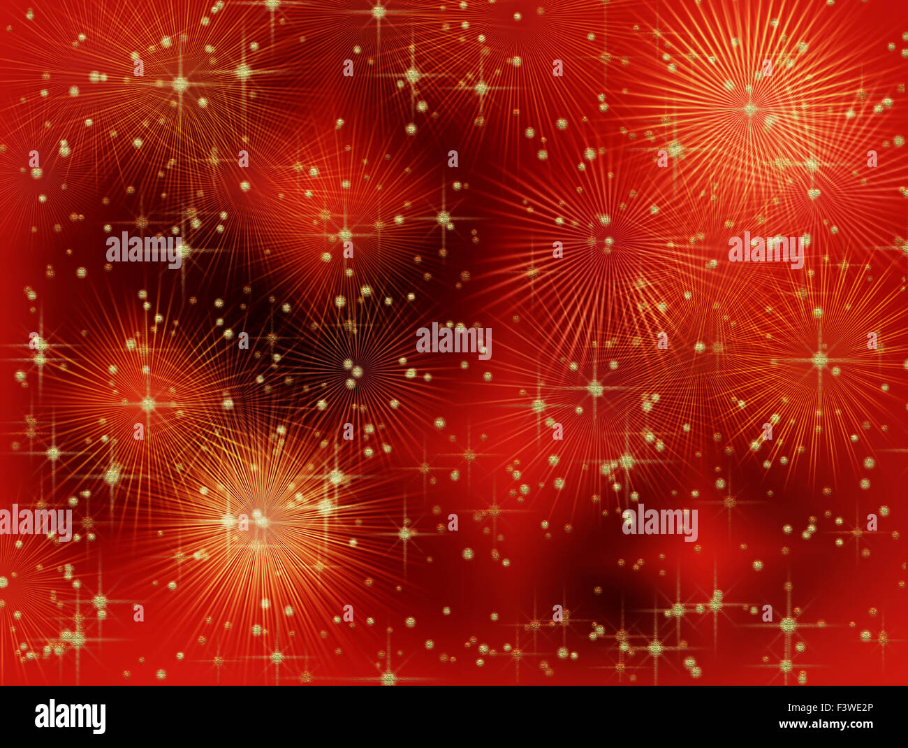 Starry red Christmas background with rays Stock Photo - Alamy